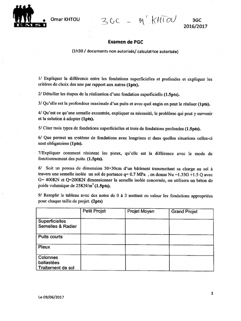 Examen Juin-2017 - 3gc | PDF