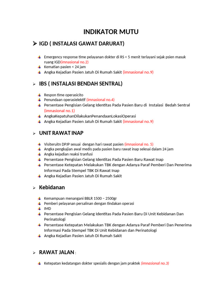 indikator mutu unit | PDF