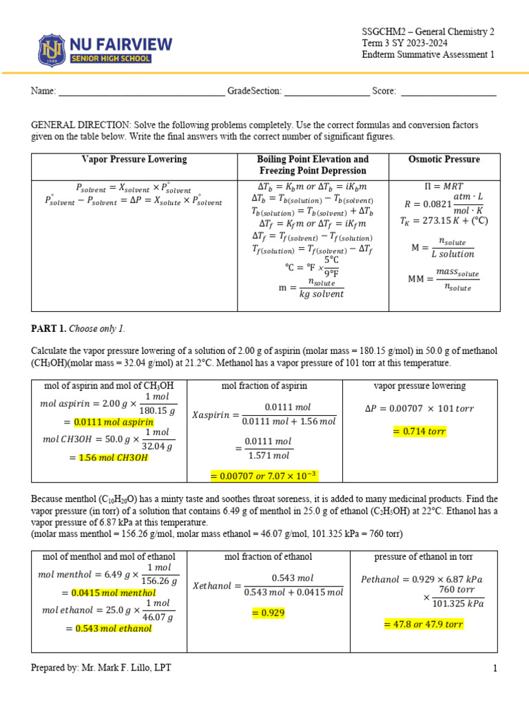Endterm Summative 1 KEY | PDF