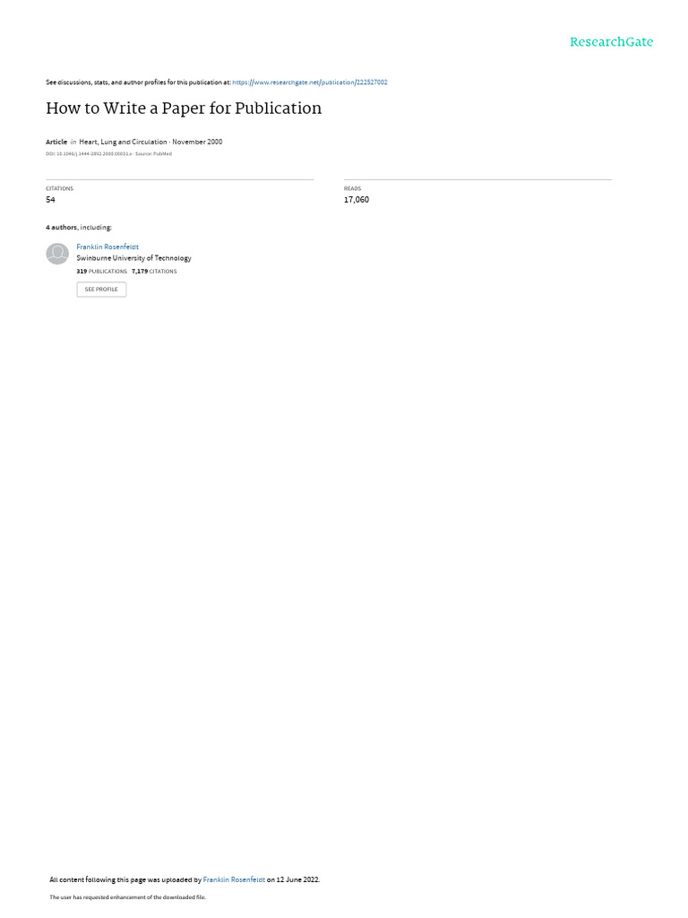 How To Write A Paper For Publication | PDF