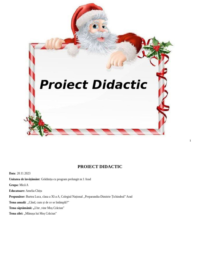 Proiect Didactic | PDF