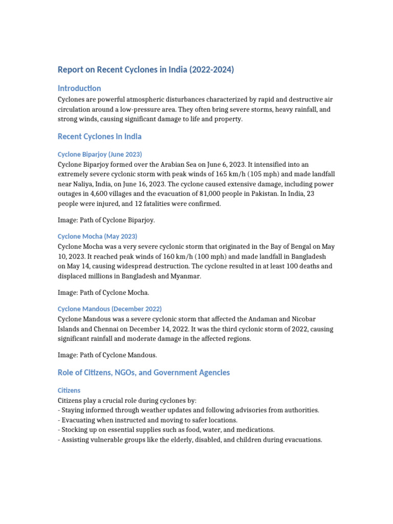 Cyclone Report | PDF | Tropical Cyclones | Social Science