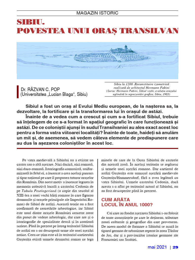 Sibiu Povestea Unui Ora Transilvan | PDF