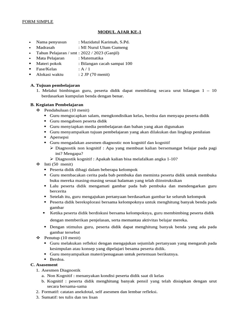 Modul Simpel Tp 1 Pdf