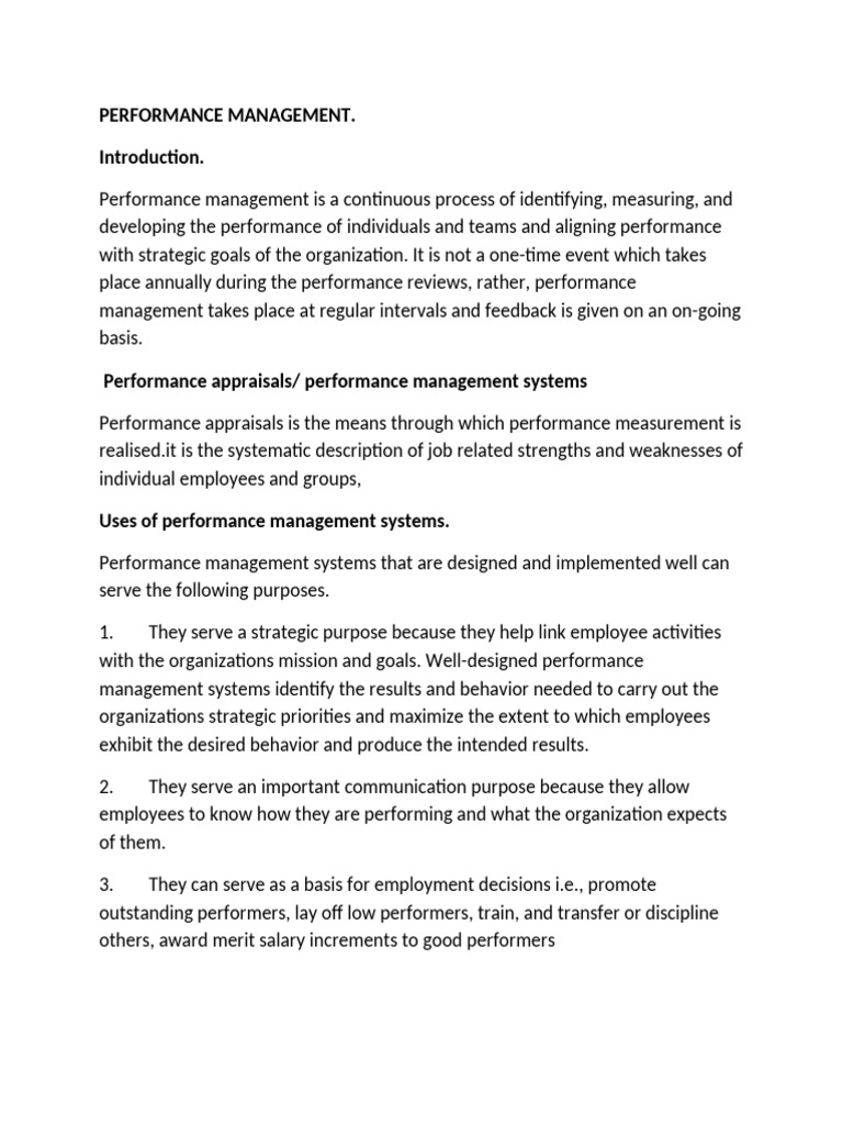 Performance Management | PDF