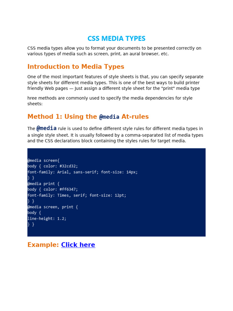 5 CSS Custome Media Types and Sprites | PDF