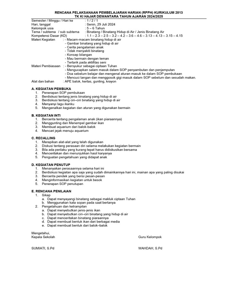 RPPH Binatang 2 | PDF