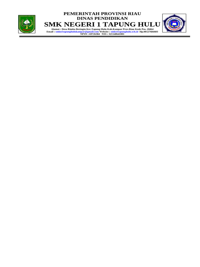 Kop Surat-SMKN 1 Tapung Hulu | PDF