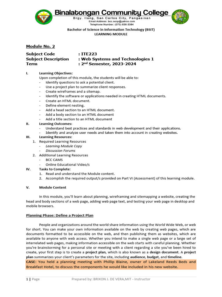 WST-1-Module-2 | PDF