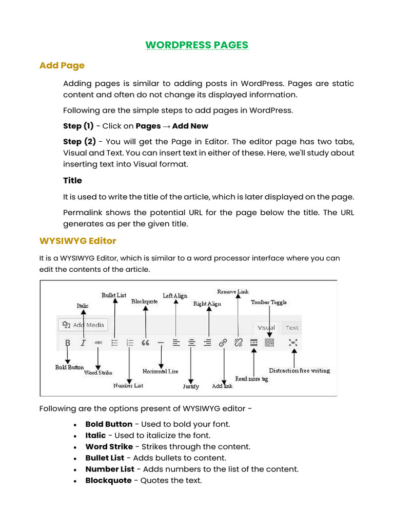 10 WordPress Pages | PDF