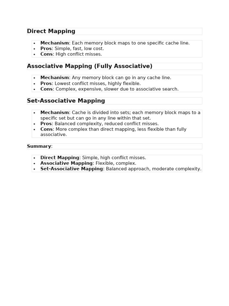 Direct Mapping | PDF