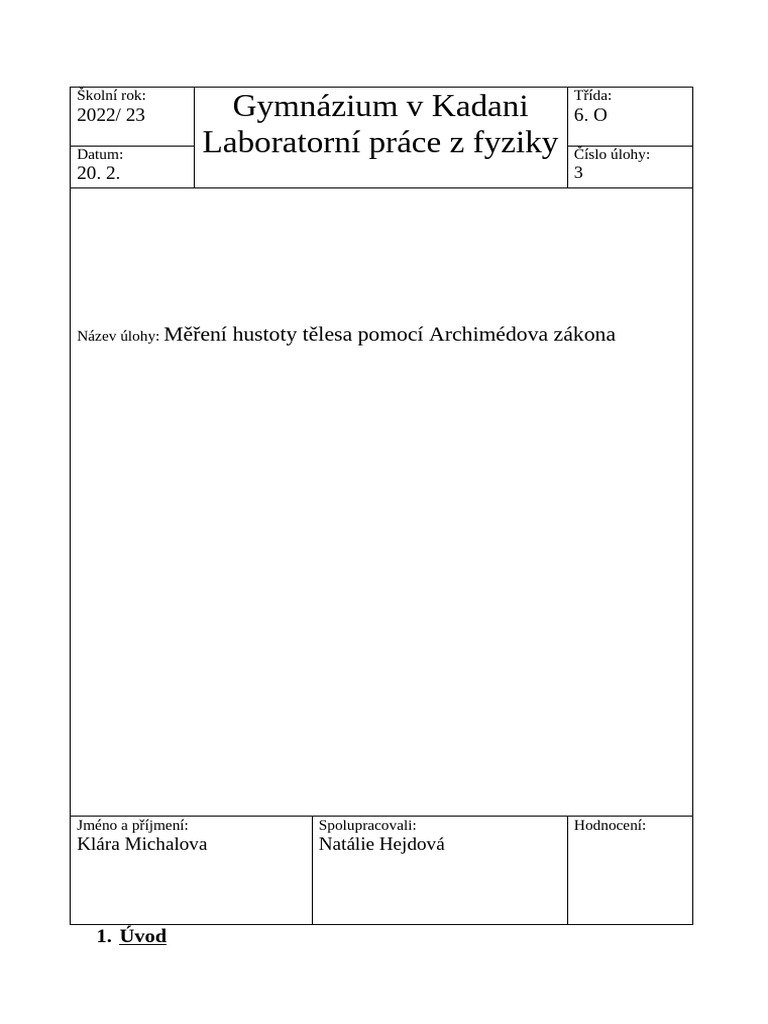 Laboratorní Práce - Fyzika | PDF