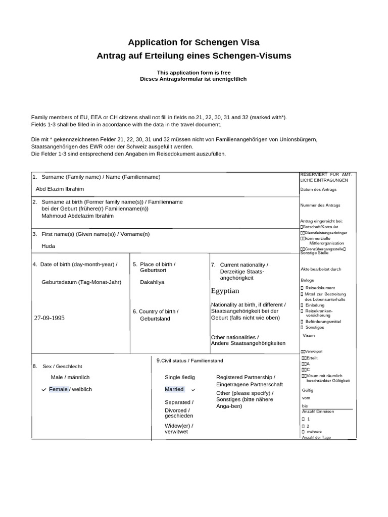 Schengen Visa Application Form Guide | PDF | International Law ...