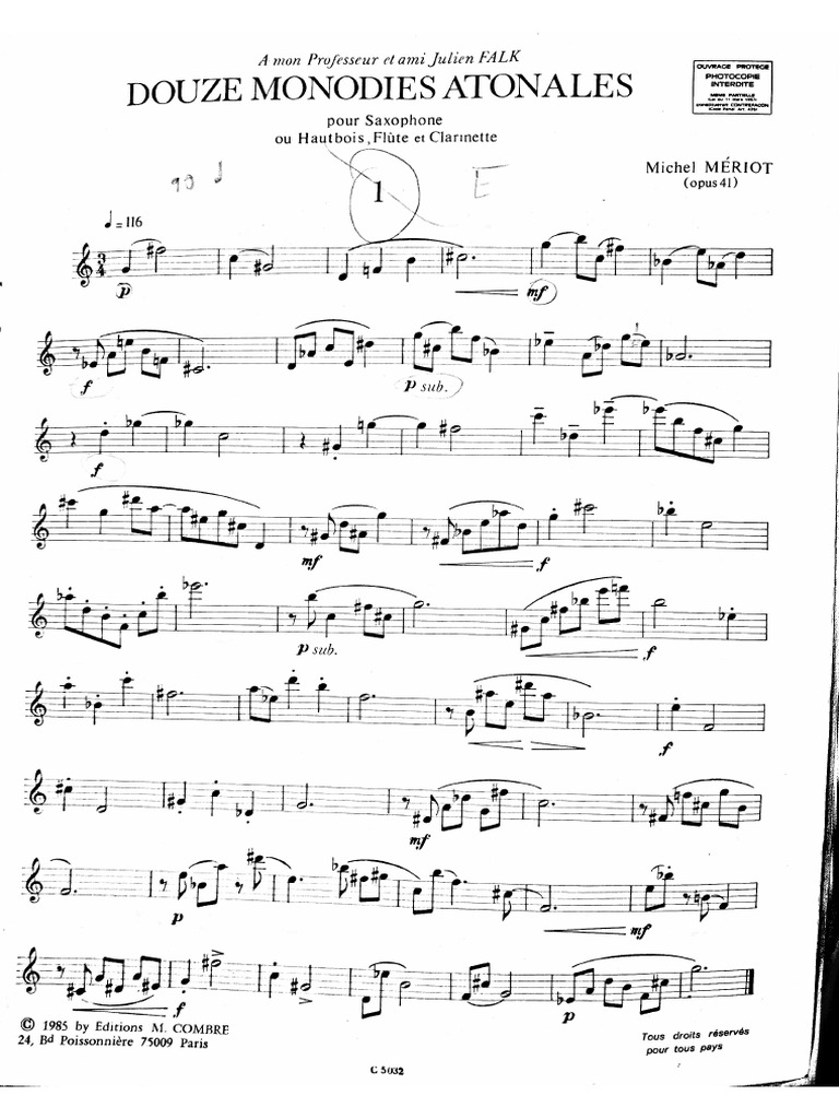 Douce Monodies Atonales | PDF