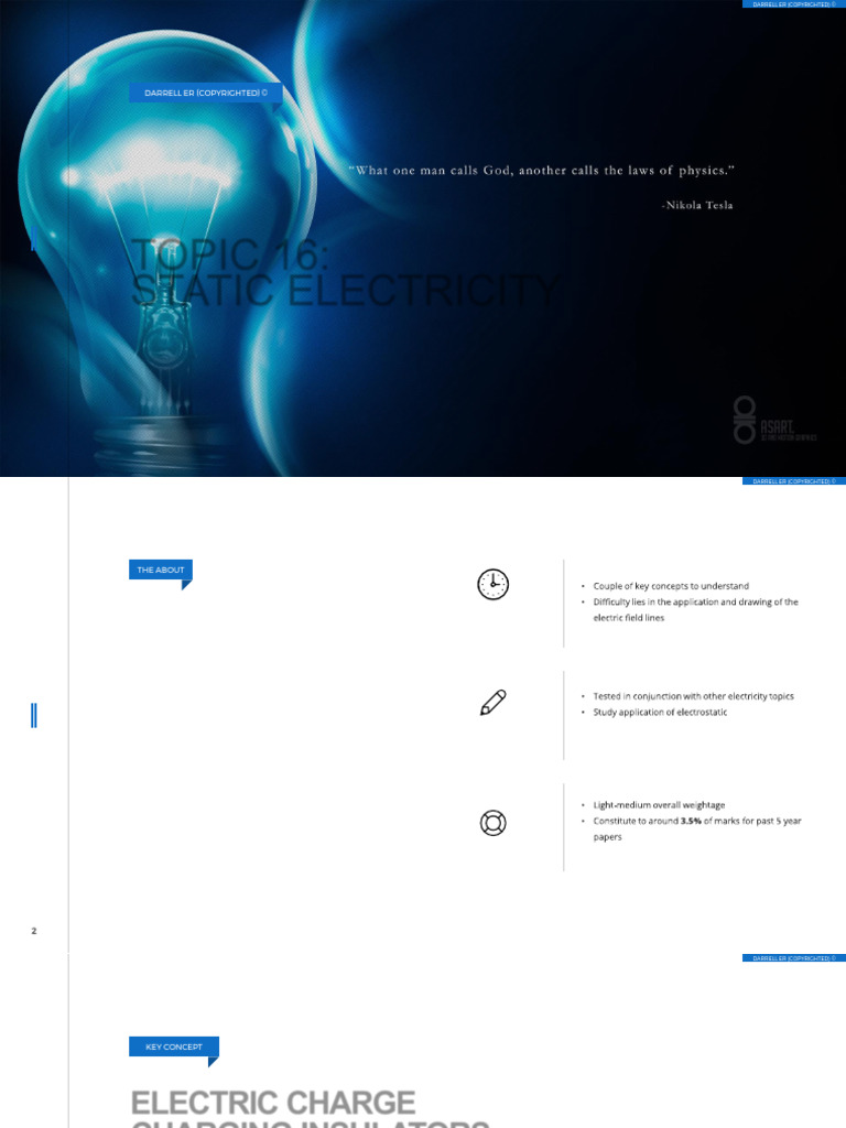 (PHY) Chapter 16 - Static Electricity | PDF