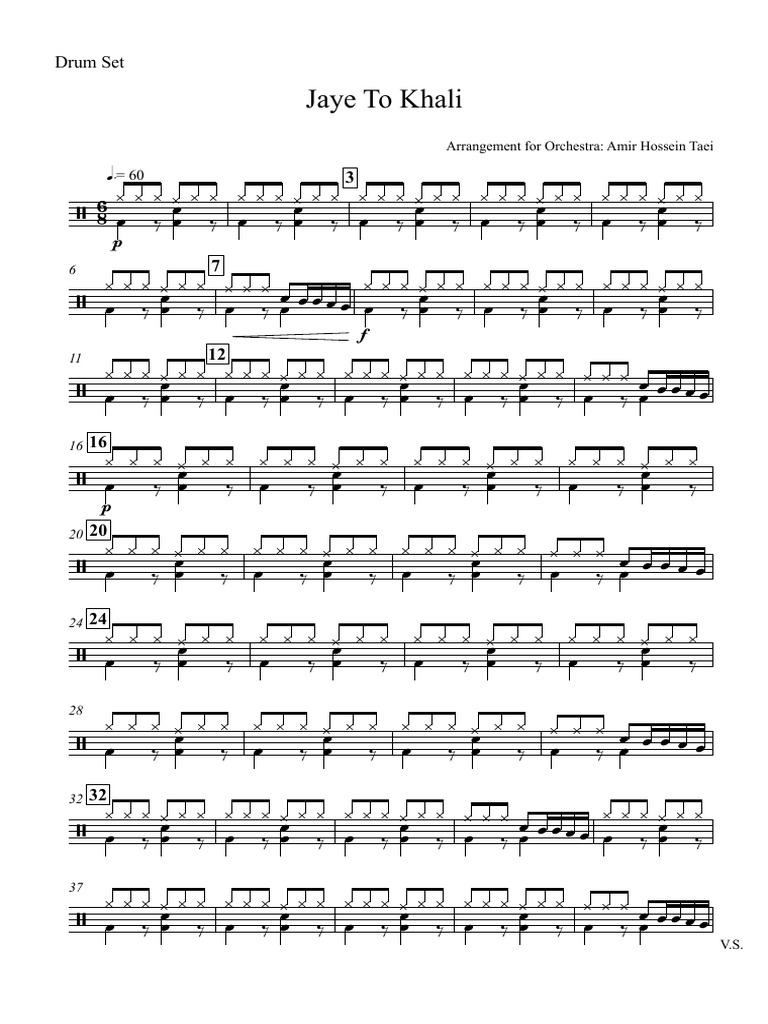 Jaye To Khali - Drum Set | PDF