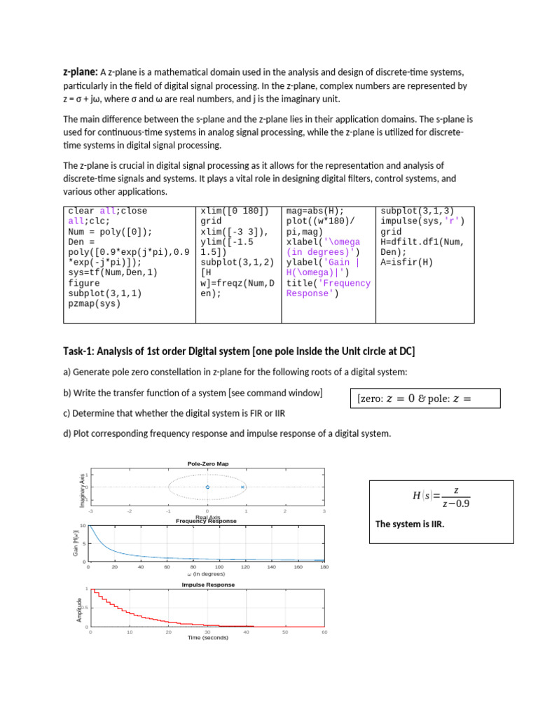 Z-Transform Digital System Analysis Using Matlab | PDF Z-Transform Digital System Analysis Using Matlab | PDF