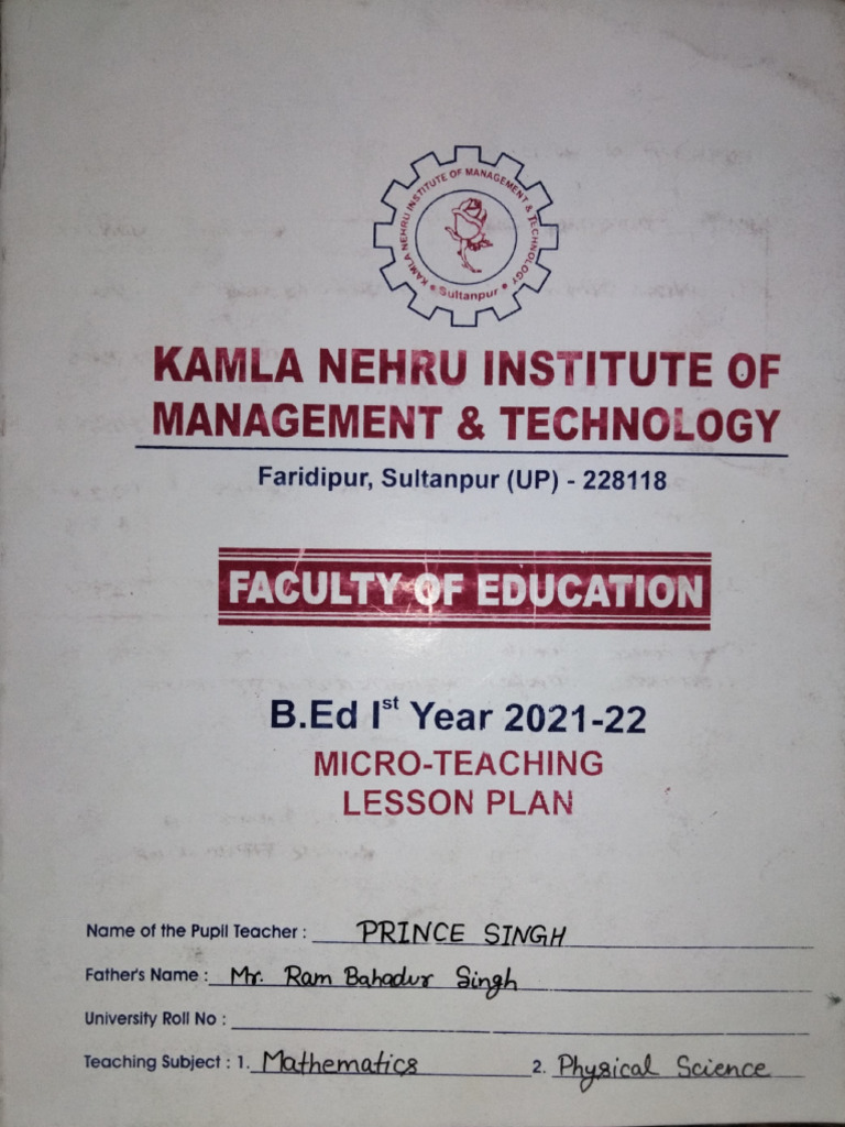 Micro-Teaching Lesson Plan(Abhay Thakur) (1) | PDF