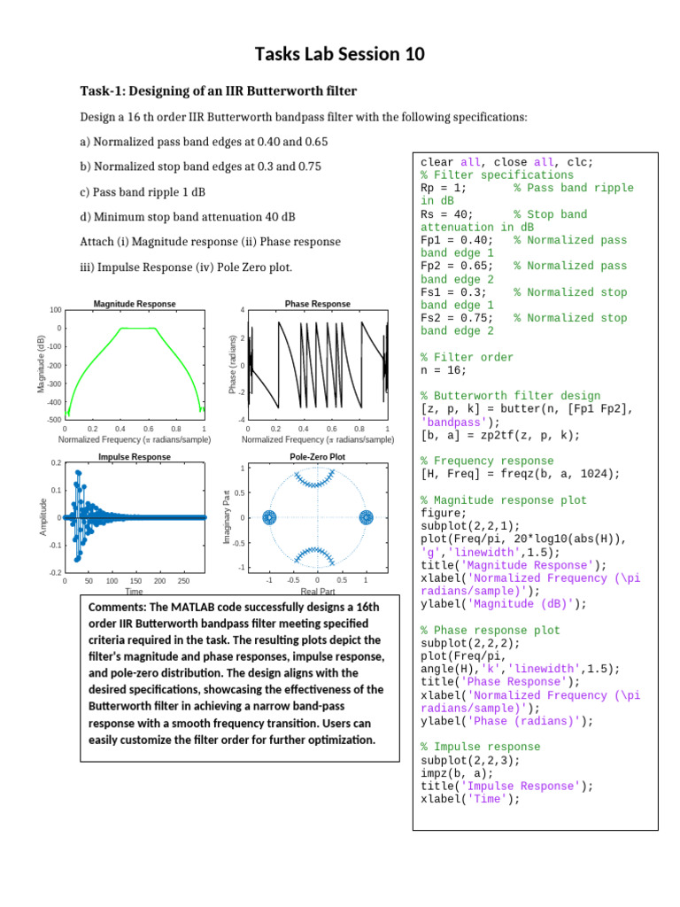 Digital Filter Designing On Matlab | PDF