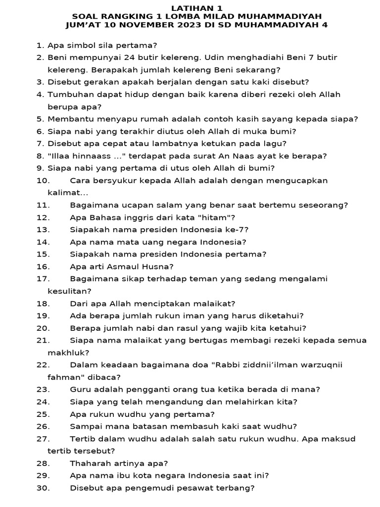 Rangking 1 Latihan 1 & 2 | PDF | Indonesia