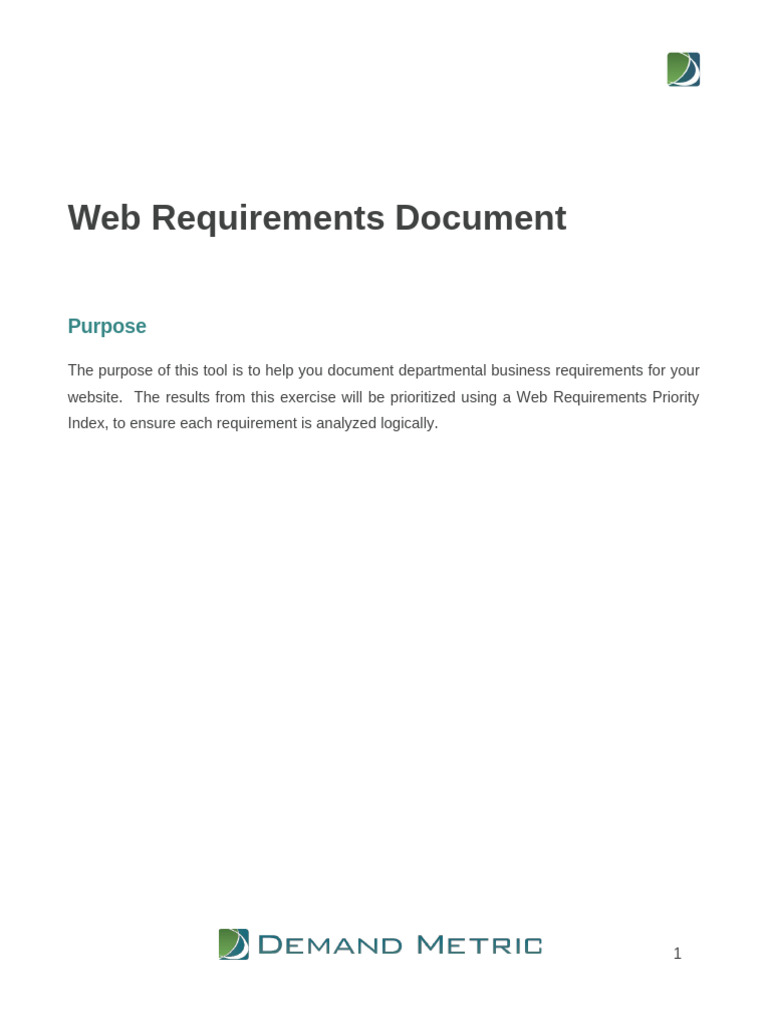 Web Requirements Document | PDF