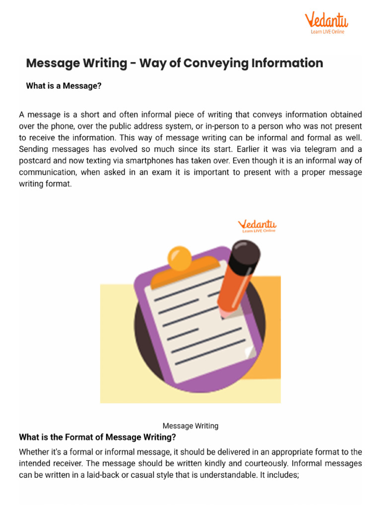 Message Writing - Way of Conveying Information | PDF