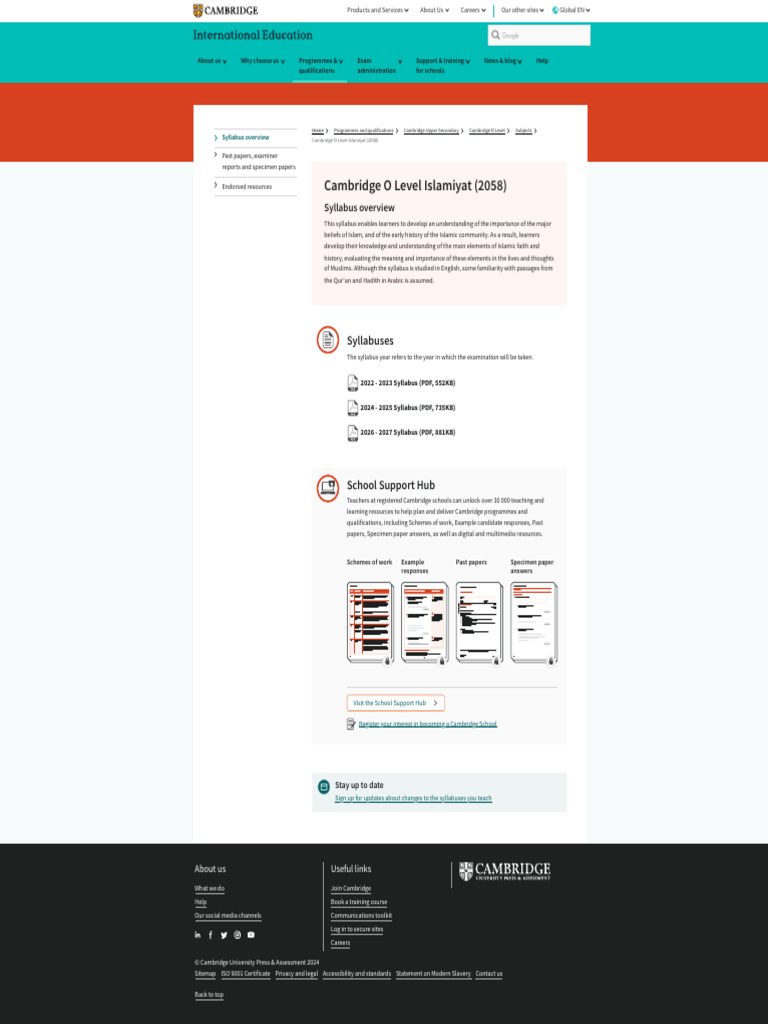Cambridge O Level Islamiyat (2058) | PDF