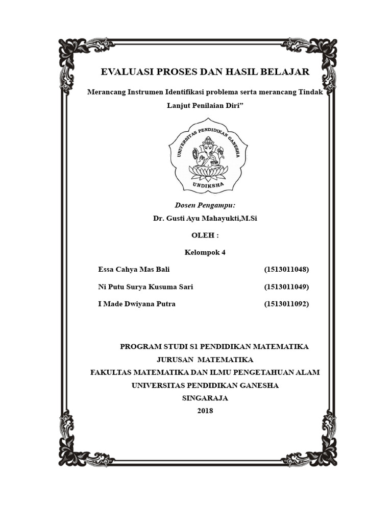 Tugas Akhir Evaluasi Penilaian Diri Kelompok 4 | PDF