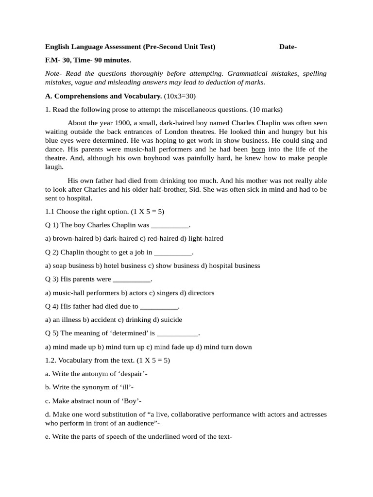 English Language Assessment | PDF