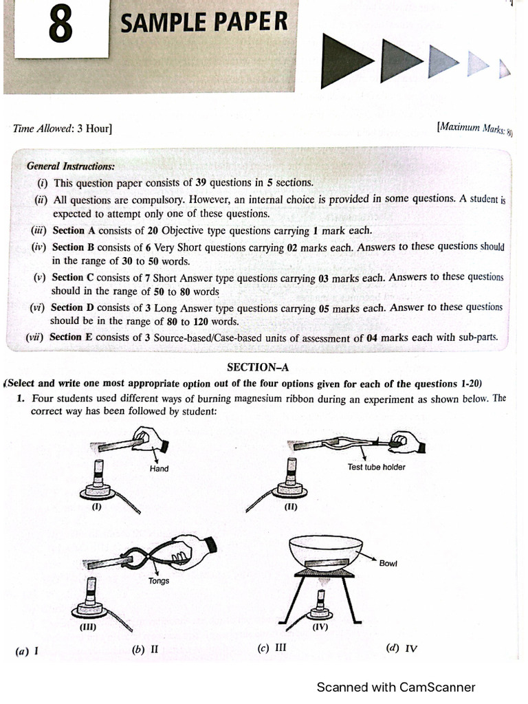 Sample Paper 8 | PDF