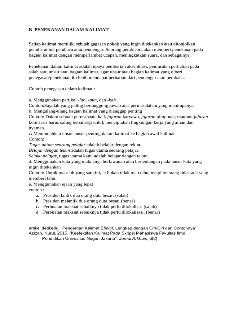 penekanan dalam kalimat | PDF