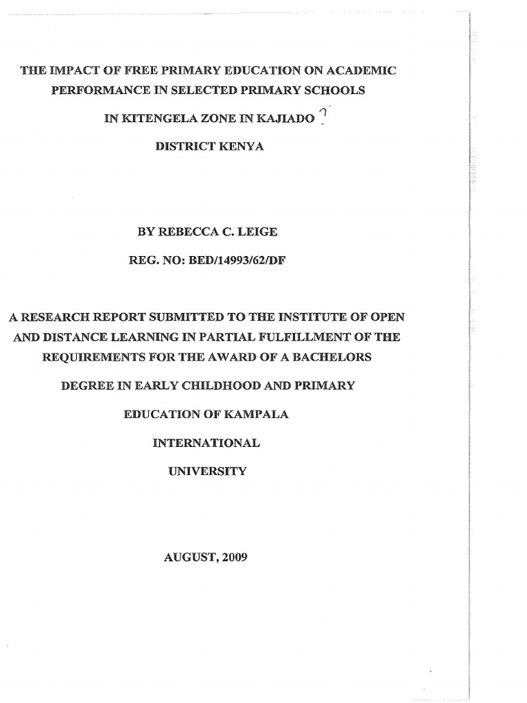 Impact of Free Education | PDF