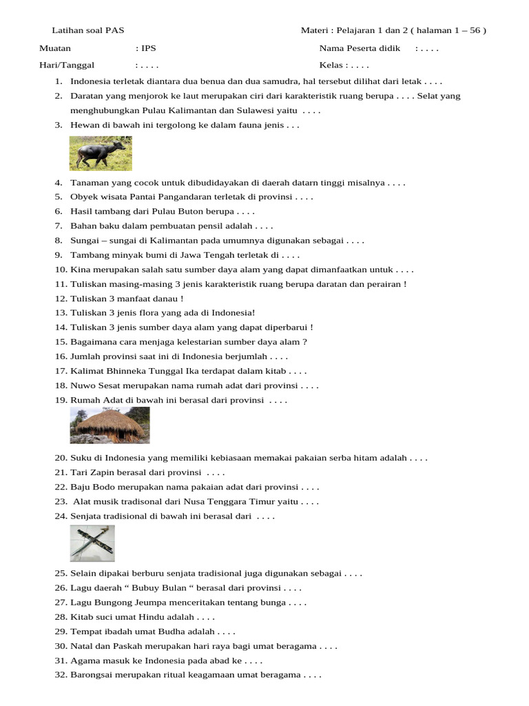 Latihan Soal Pas Ips | PDF
