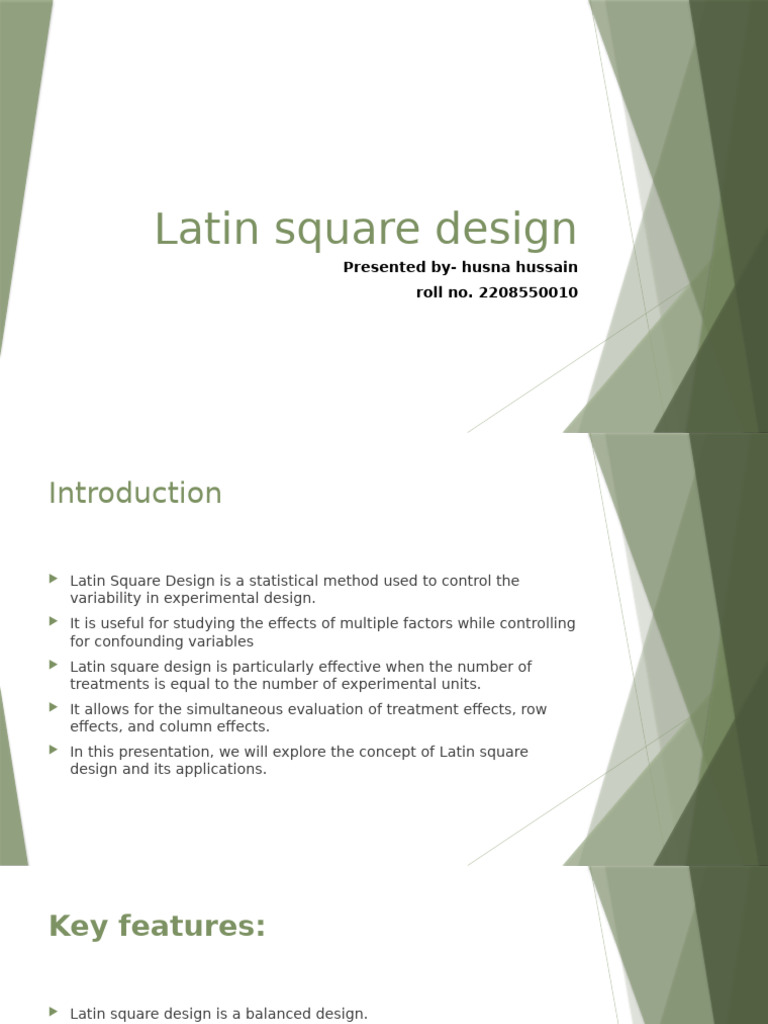 Latin Square Design | PDF