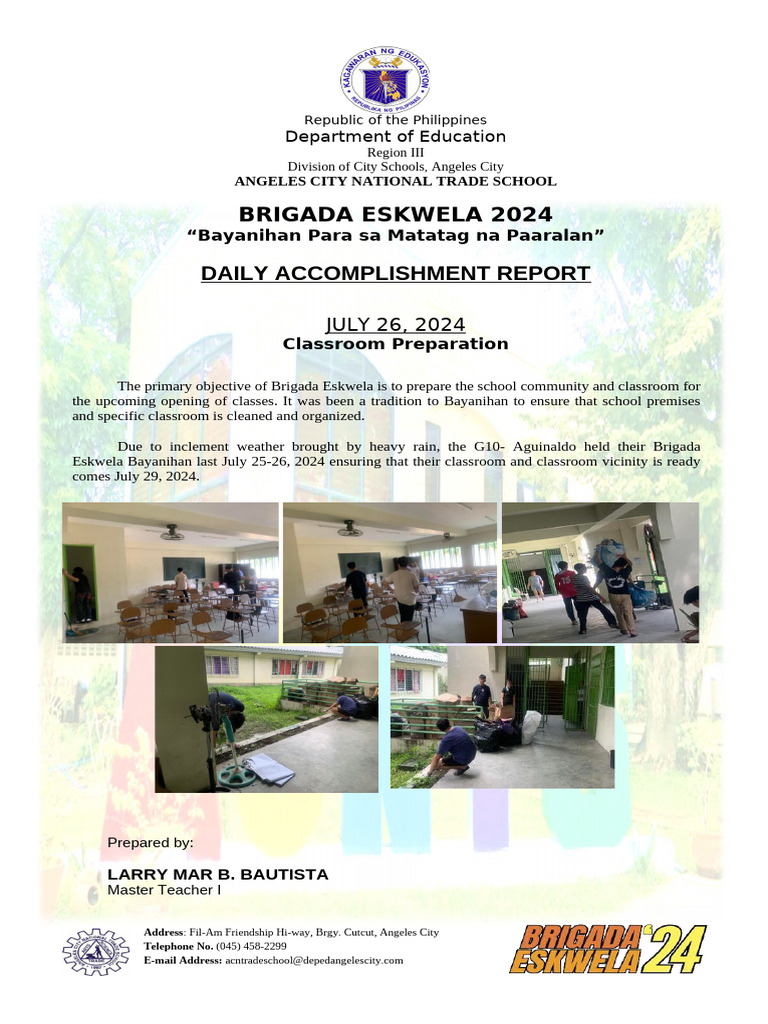 Brigada Eskwela 2024 Accomplishments | PDF