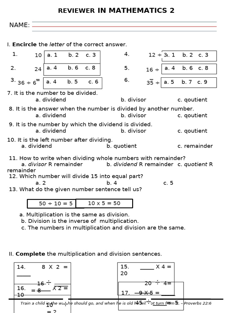 Reviewer in Math-2 | PDF