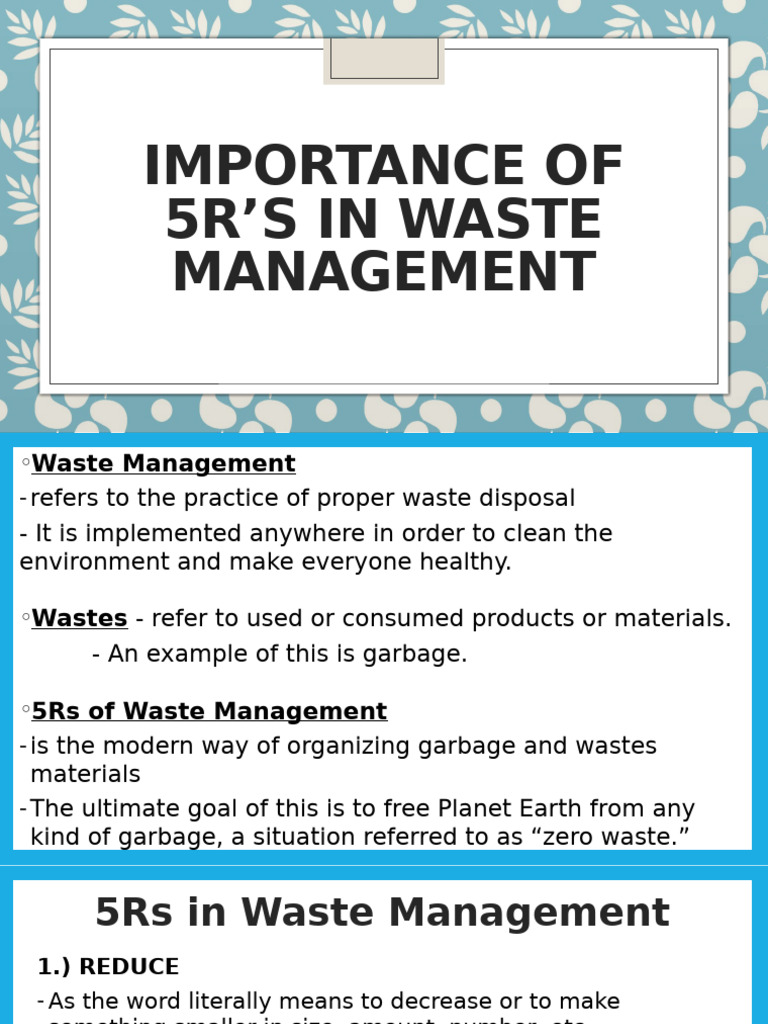 Importance of 5Rs in Waste Management | PDF | Waste | Municipal Solid Waste