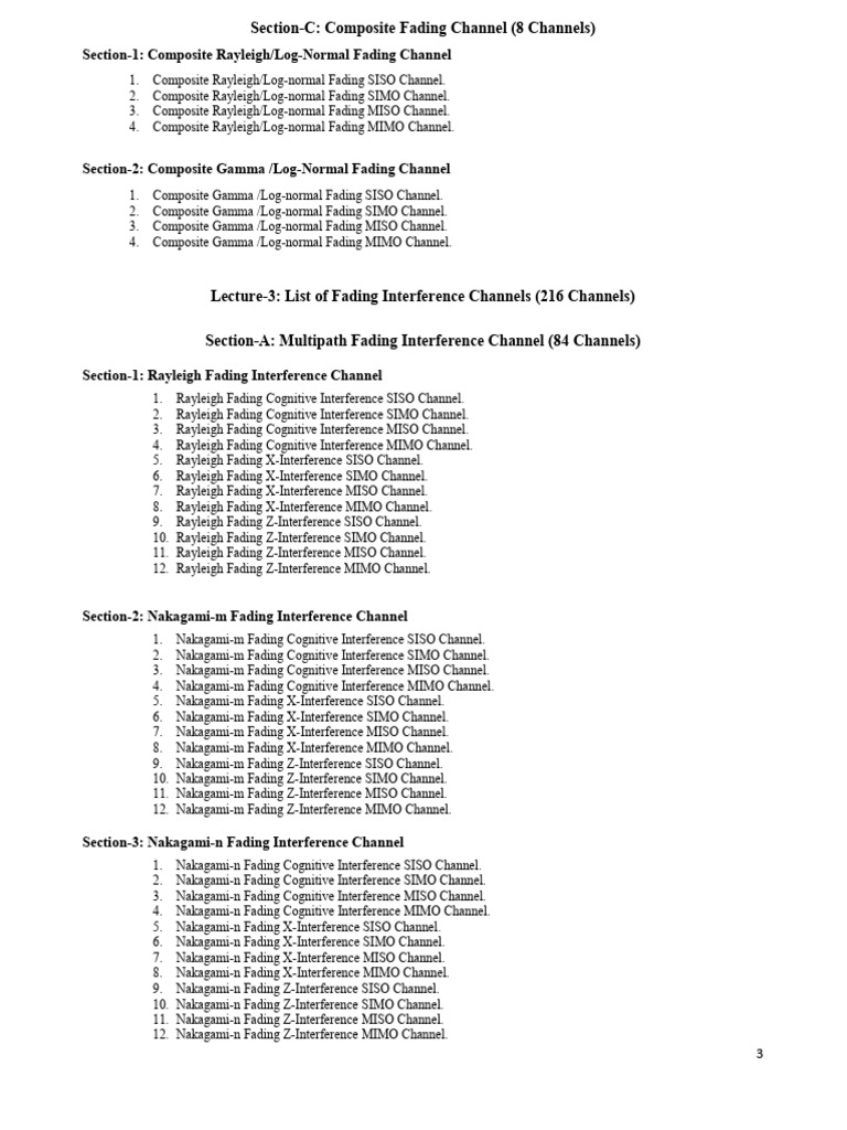 List of Multipath Fading Channel | PDF