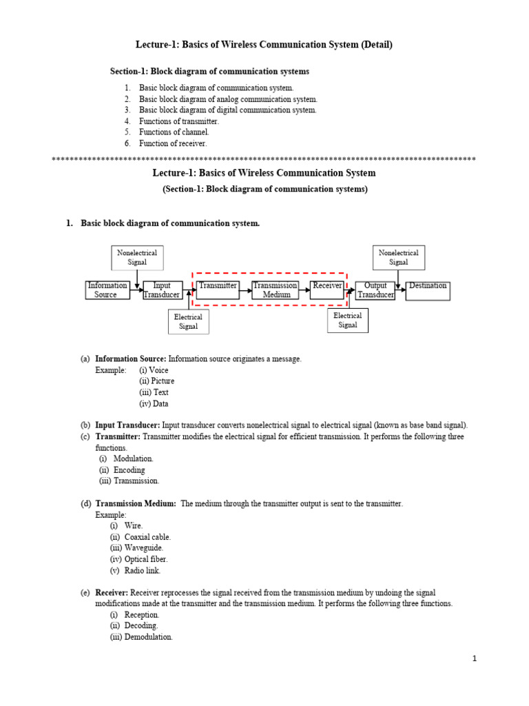 Basics of Wireless Communication System | PDF