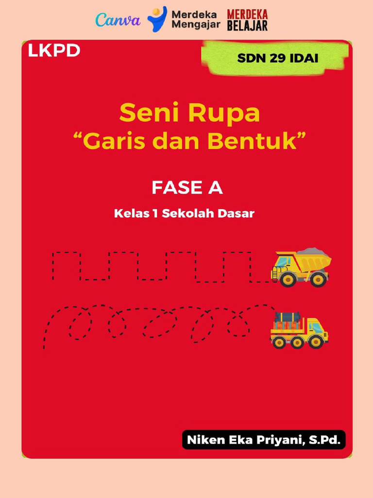 5565 LKPD Seni Rupa - Garis Dan Bentuk - Fase A Kelas 1 SD | PDF