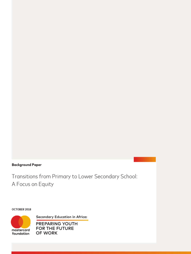 Transitions From Primary To Lower Secondary School | PDF