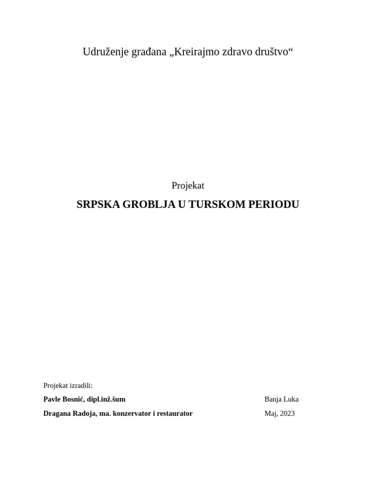 Srpska Groblja U Turskom Periodu | PDF