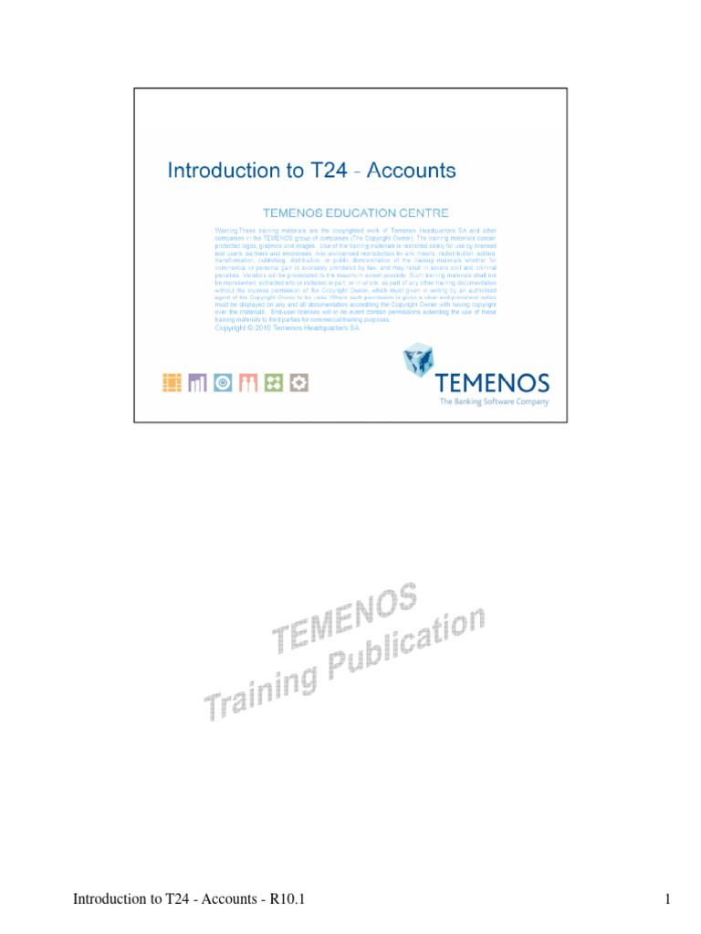 Introduction To T24 - T2ITC - Account - R10 (1) .1 | PDF