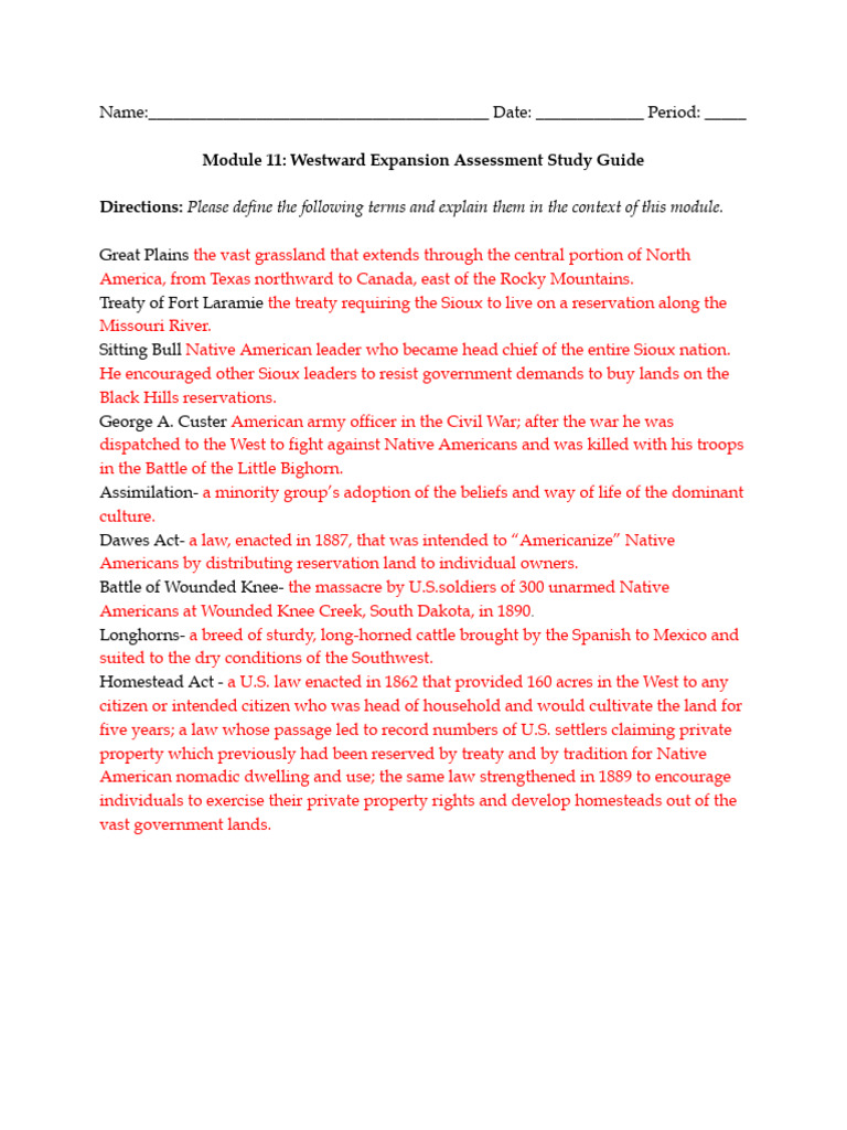 Module 11 Assessment Study Guide Pdf