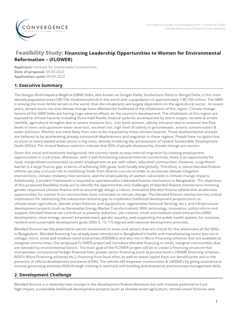 V2 Draft Application Template - Feasibility Study GRCF Flower | PDF