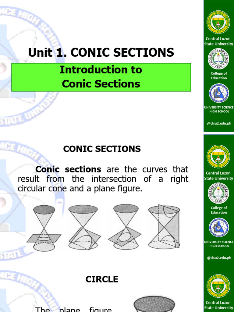 Lesson 1.1 Introduction To Conic Sections Circles | PDF