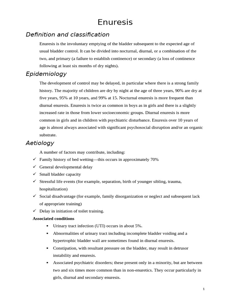 Enuresis | PDF