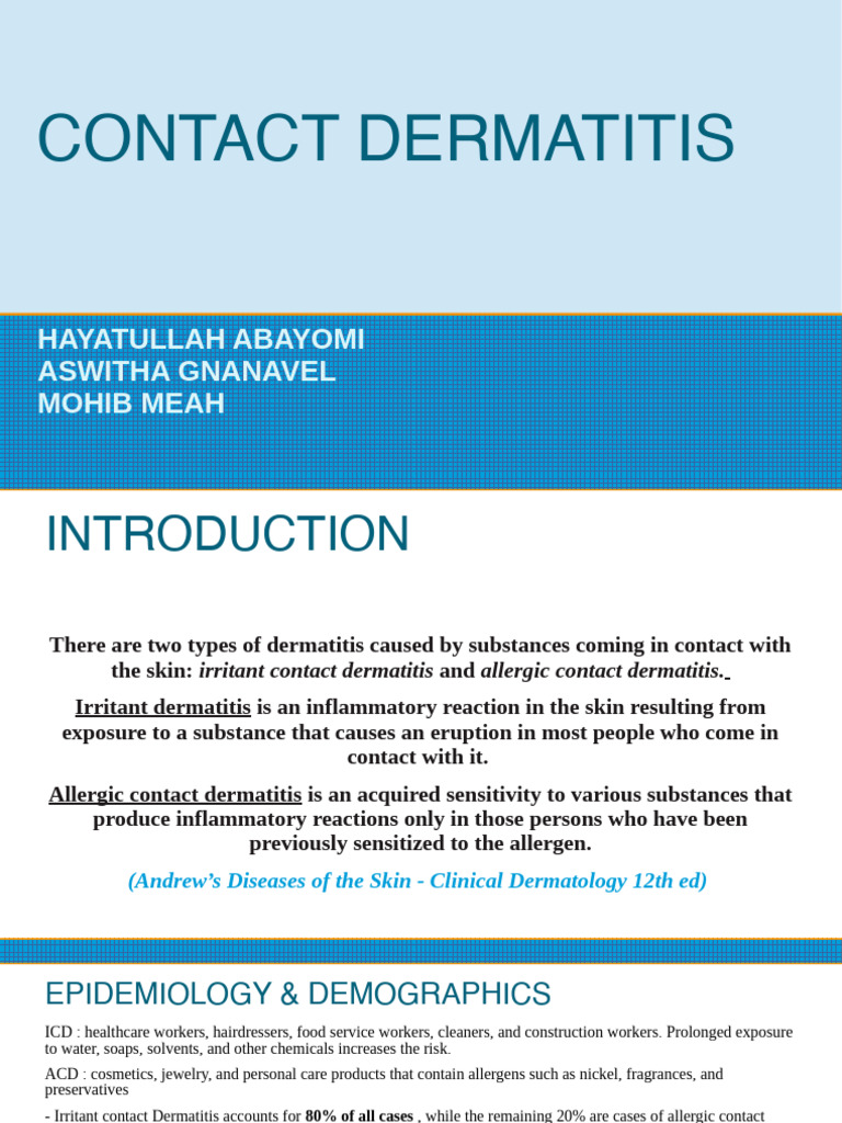 Understanding Contact Dermatitis Types | PDF | Dermatitis | Allergy