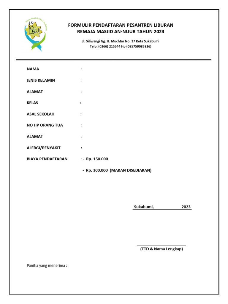 Formulir Pendaftaran Peslib 2022 Pdf