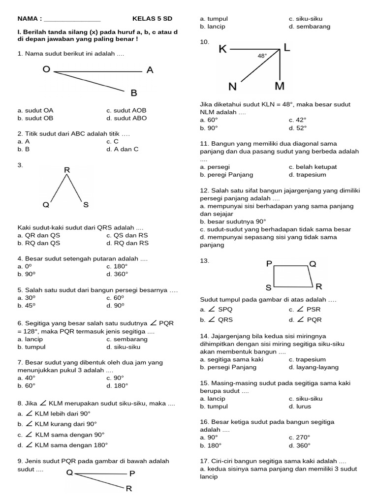 Uts Math SMT 2 - 001 | PDF